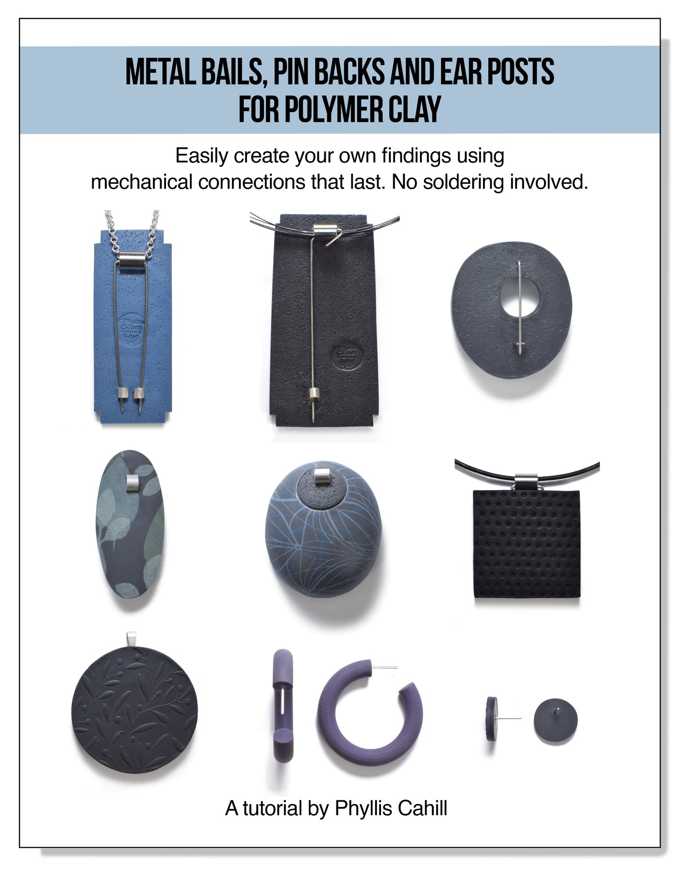 Metal Bails, Pin Backs and Ear Posts for Polymer Clay tutorial ...